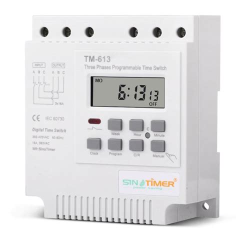 Tm613 Three Phases 380v Programmable Timer Switch With Backlight Motor Automatic Intelligent