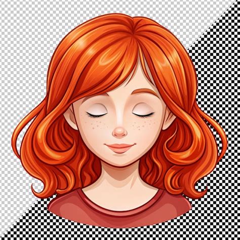 Premium Psd Cute Girl With Red Hair