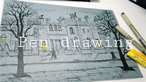 펜 드로잉 쉬운 그림 그리기disney Classic Pen Drawing 101마리 달마시안 속 예쁜 건물 드로잉 펜화 Youtube