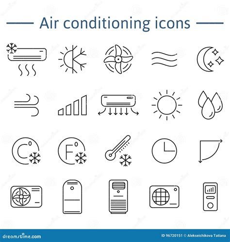 Simple Set Of Air Conditioning Vector Icons For Your Design Stock