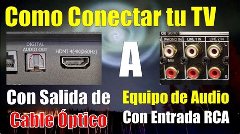 Cómo conectar una TV con Audio Óptico a un equipo de audio con entrada RCA YouTube