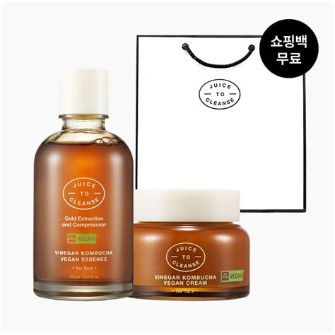매끈 수분 결 듀오 콤부차 비건 에센스 콤부차 비건 크림 쥬스 투 클렌즈