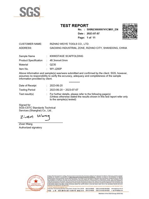 Scaffolding Test Report As Pdf