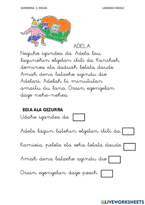 Ficha Online De Irakur Ulermena Para 1 Puedes Hacer Los Ejercicios