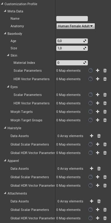 Customization Profile Character Editor Documentation