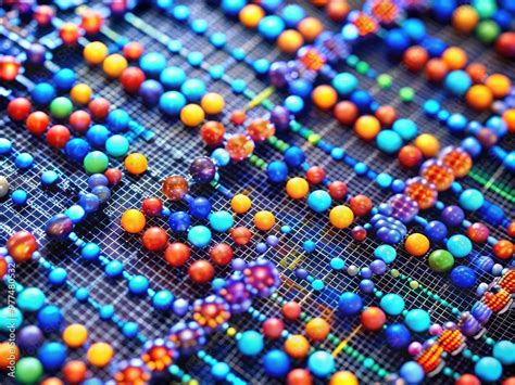 Microscopic View Of A Dna Microarray A Grid Of Tiny Spots Containing