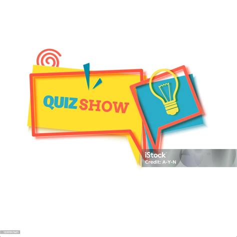 Ilustración De Etiqueta De Quiz Show En Estilo De Corte De Papel Dos