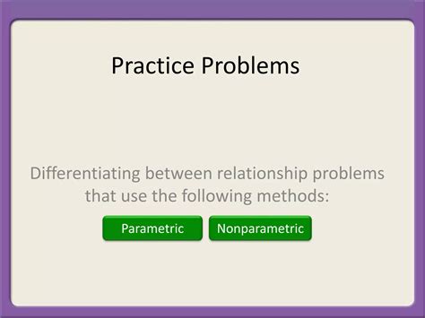 Parametric Or Non Parametric Relationship Practice Problems PPT Free Download