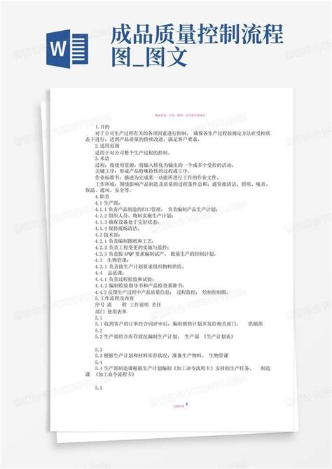 成品质量控制流程图 图文word模板下载 编号lozwngnr 熊猫办公