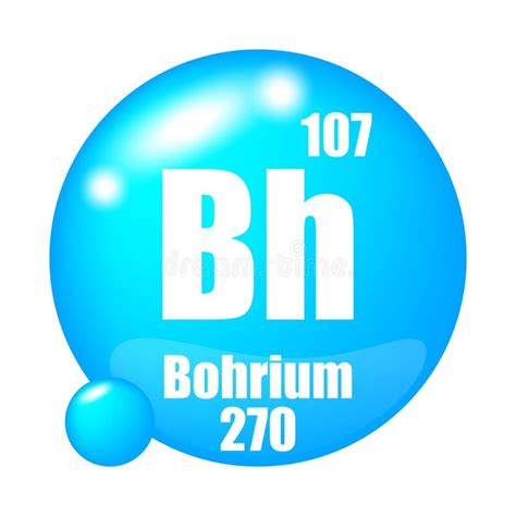 Bohrium Icon Bh Chemical Element Atomic Number 107 Mass 270 Blue