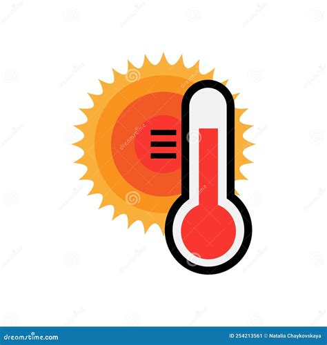 Pictogram Bij Hoge Temperatuur Het Symbool Van De Opwarming Van De