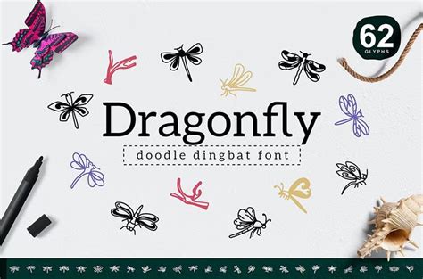 Dragonfly Dingbat Font Freedafonts