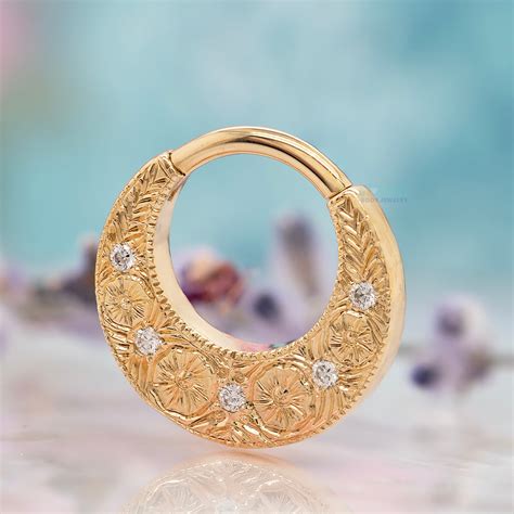 Bvla Body Vision Primrose Hinge Ring In Gold With Diamonds