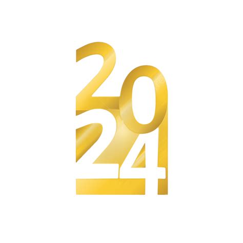 2024 Text Shiny Golden Numbers Vector 2024 Shiny Golden Number Png And Vector With