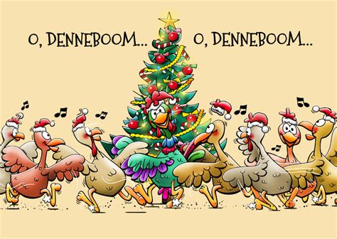 Leuke Kerstkaart Met 7 Stapelgekke Hennen En Kaartje2go
