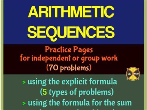 Arithmetic Sequences Practicegroup Activity 70 Problems Teaching