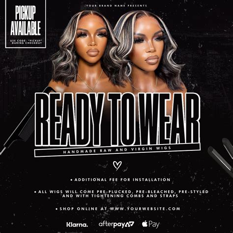 Ready To Wear Wig Flyer Wig Flyer Hair Flyer Canva Flyer Editable