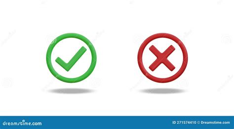Check Mark And Cross Mark Symbols Icon Buttons With Checkmark And