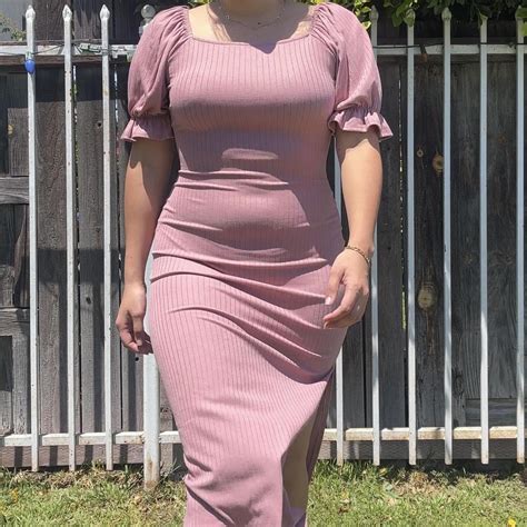 Pink Body Con Dress From Boutique Size Medium Depop