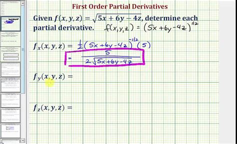 Ex Find The Partial Derivative Of A Function Of Three Variables