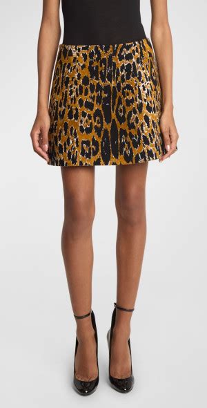 Alaia Leopard Mini Skirt