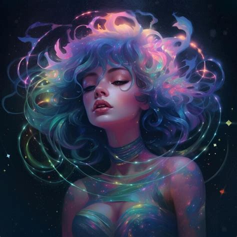 Premium Ai Image A Close Up Of A Woman With A Very Colorful Hair