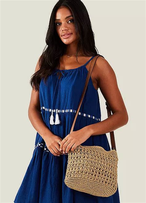 Accessorize Raffia Crossbody Bag Freemans