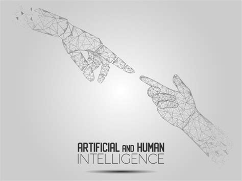 Robot Hand Touching Human Vector Images Over 850
