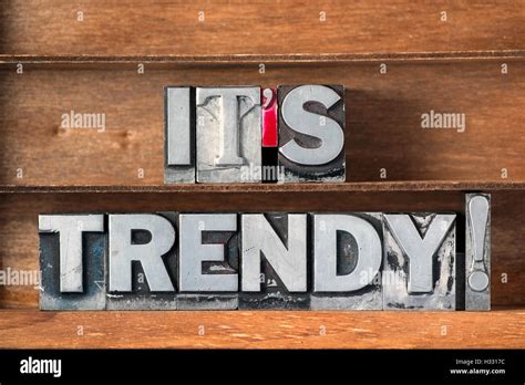 It Is Trendy Exclamation Made From Metallic Letterpress Type On Wooden