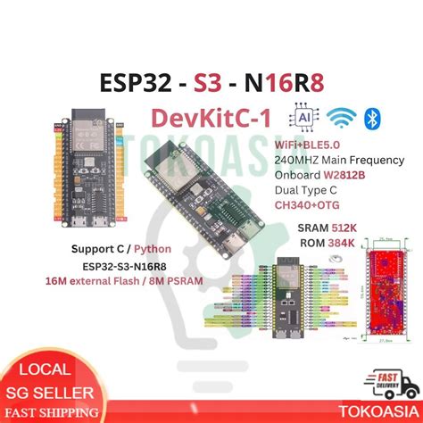 Esp32 S3 N16r8 Devkitc 1 Goouuu Core Development Board Wifi Bluetooth Shopee Malaysia