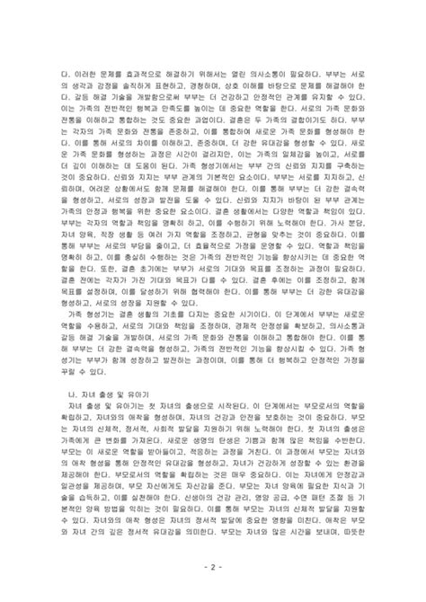 Duvall이 제시한 가족생활주기와 발달과업에 대하여 기술하시오 사회과학