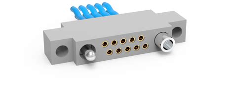 2 Row Crimped Wire Cable Connector With Mounting Ears Receptacle