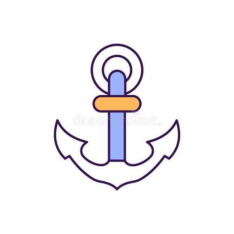 Anchor Outline With Colors Fill Vector Icon That Can Easily Edit Or