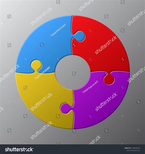 Four Pieces Puzzle Circles Diagram Circles Stock Vector Royalty Free Shutterstock