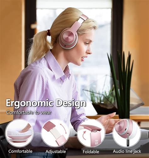 Tuitager Bluetooth Headphones Over Ear 60 Hours Playtime Foldable