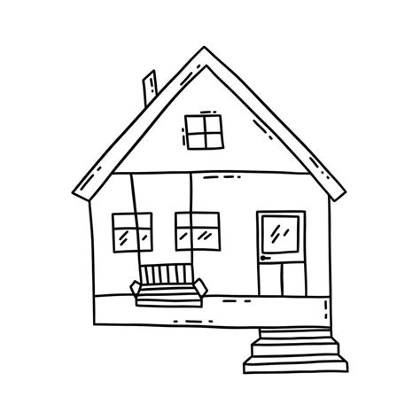 Cute House With Terrace And Swing Vector Doodle 20903104 Vector Art At