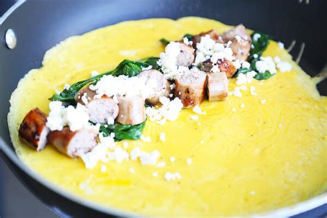 Keto Recipe Sausage Spinach Feta Cheese Omelette Ruled Me