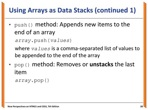 Objectives Create An Array Work With Array Properties And Methods Ppt