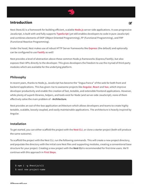 Documentation Nestjs A Progressive Node Js Framework Download