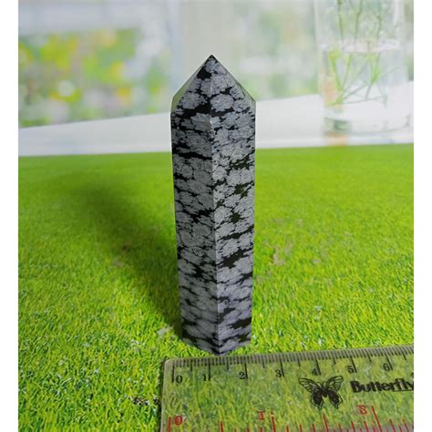 Natural Towerpoint Snowflake Obsidian 14 Shopee Malaysia