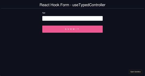 React Hook Form Usetypedcontroller Codesandbox