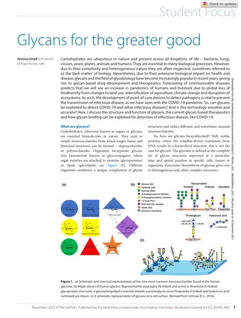 Pdf Glycans For The Greater Good