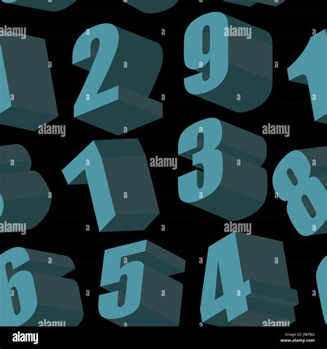 digits on black background vector seamless pattern stock vector image