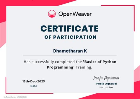 Pythonprogramming Openweaver Lifelonglearning Coderinmaking Dhamotharan Kumaran