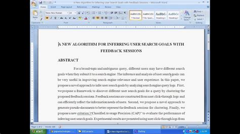 a new algorithm for inferring user search goals with feedback sessions