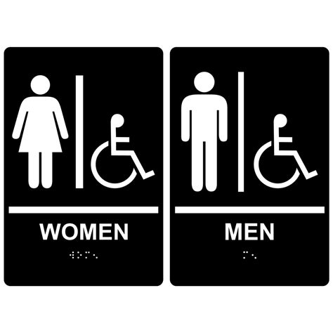 Ada Women Men With Symbol Braille Sign Rre 130 150pairwhtonblk