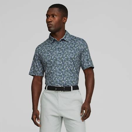 Męska golfowa koszulka polo Mattr Florals gray PUMA