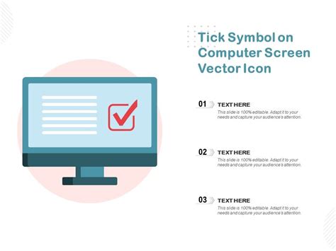 Tick Symbol On Computer Screen Vector Icon Ppt Powerpoint Presentation Outline Example Topics