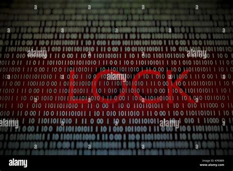 red binary code on computer screen red binary code background for