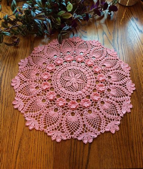 Crochet Doily Made To Order Handmade Doily Doily In Antique Rose